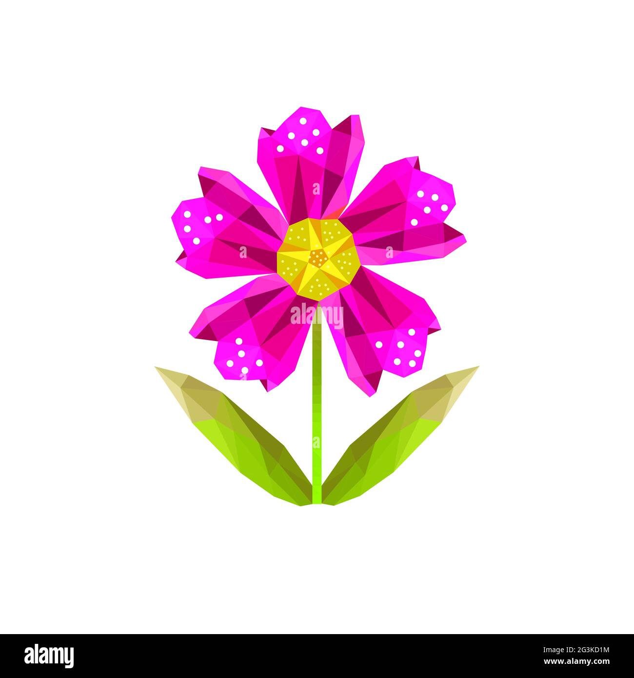 Illustration of violet origami flower Stock Photo - Alamy