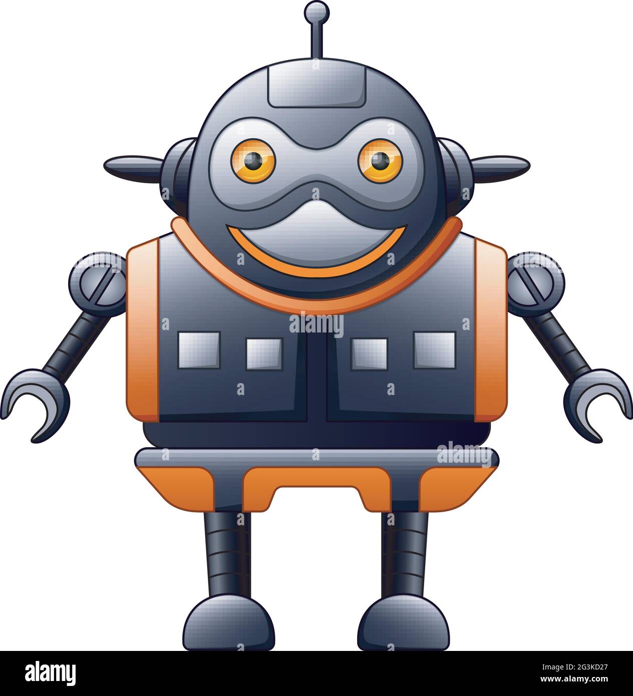 Cute robot cartoon isolated on white background Stock Vector Image ...