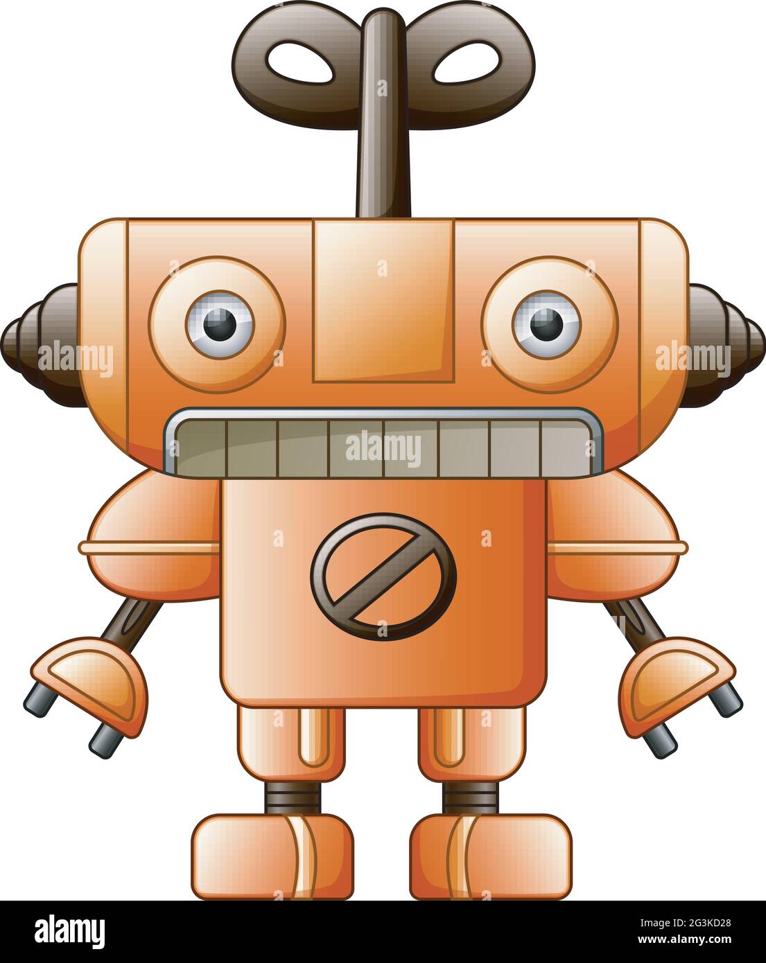 Cartoon cute robot toy isolated on white background Stock Vector Image ...
