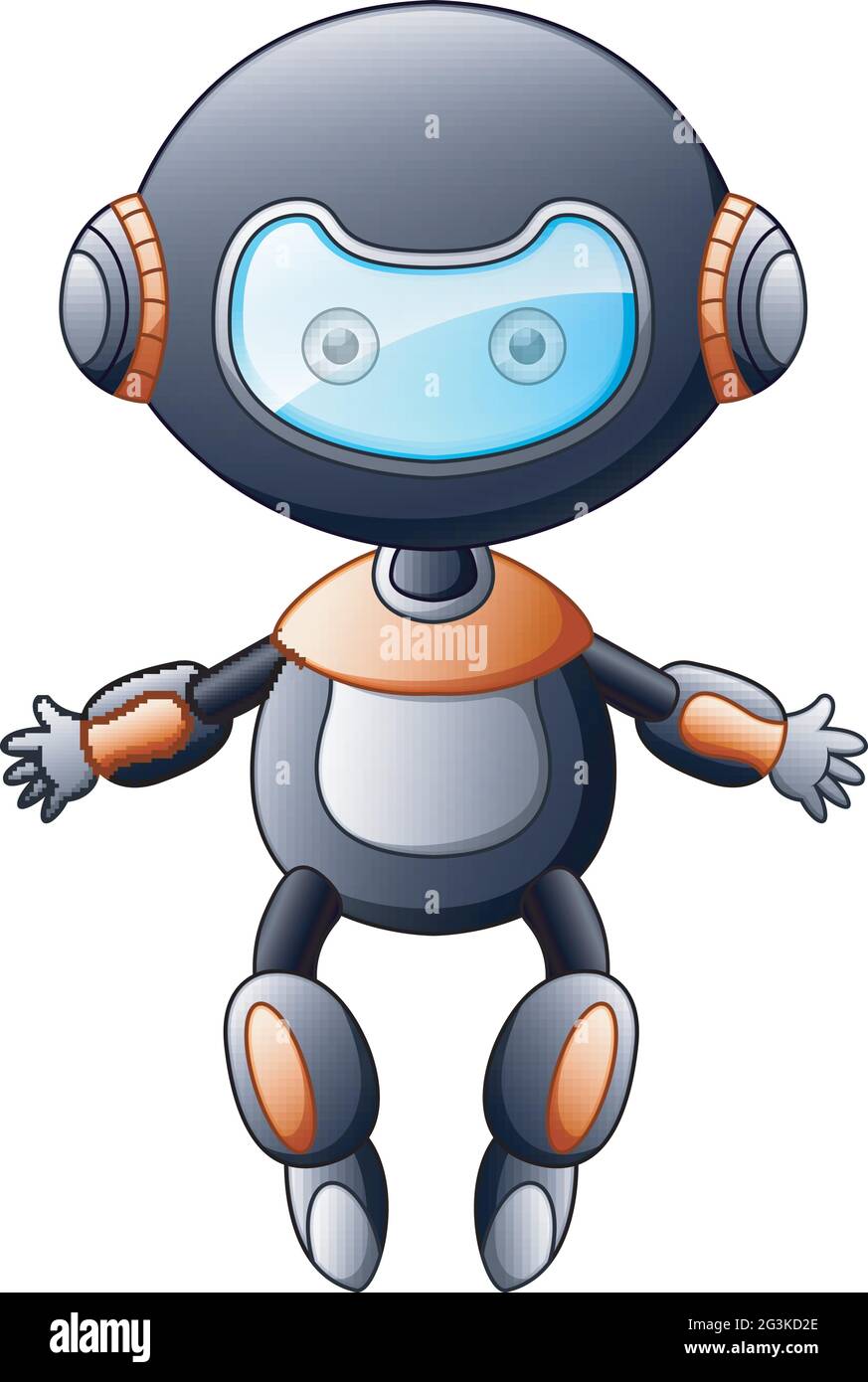 Cute cartoon robot isolated on white background Stock Vector Image ...
