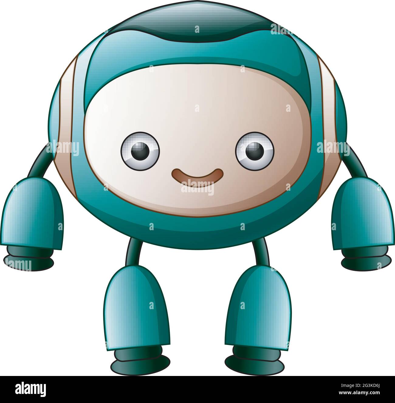 Cute robot cartoon isolated on white background Stock Vector Image ...
