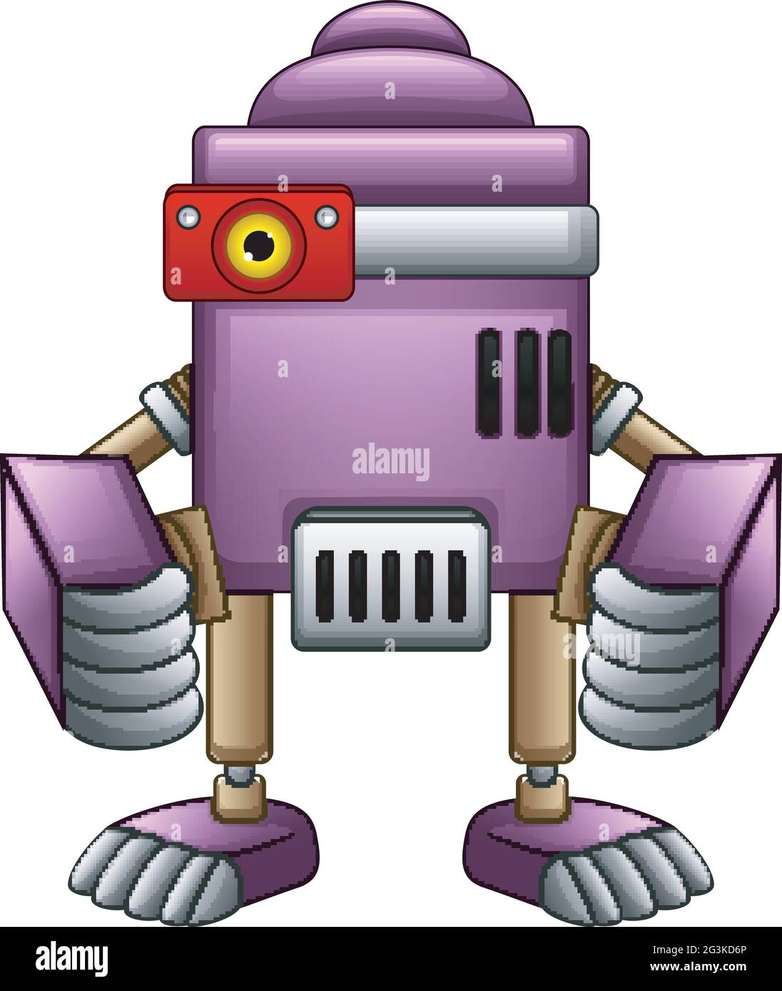 Cute cartoon robot isolated on white background Stock Vector Image ...