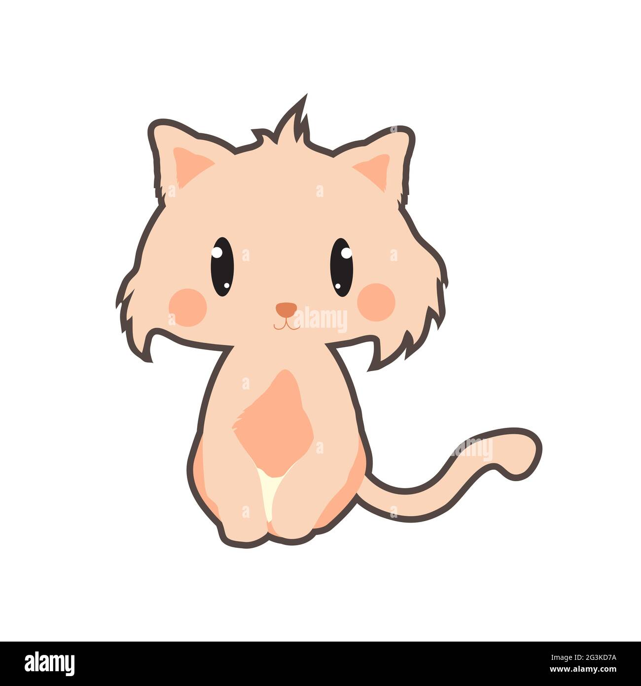 Illustration of cute cartoon cat Stock Photo - Alamy