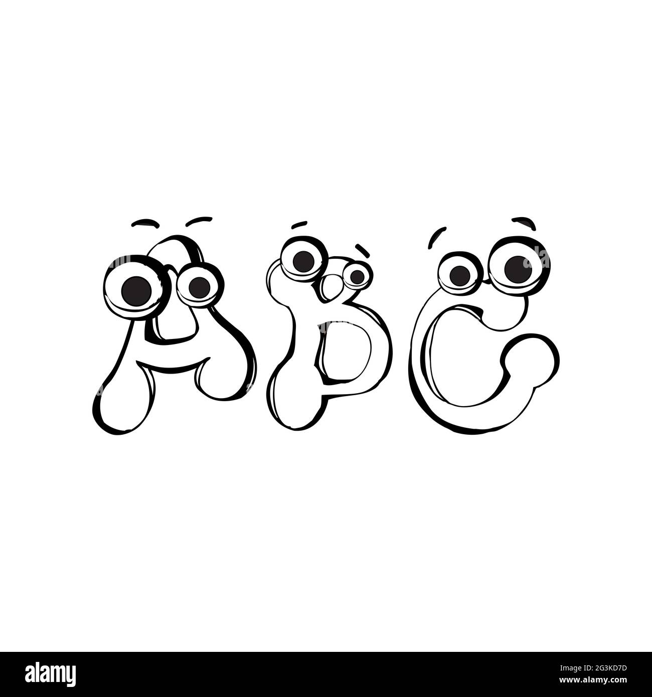 Illustration of funny doodle abc letters Stock Photo - Alamy