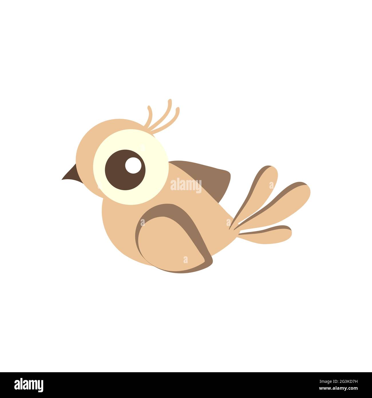 Illustration of hand drawn flat bird Stock Photo - Alamy