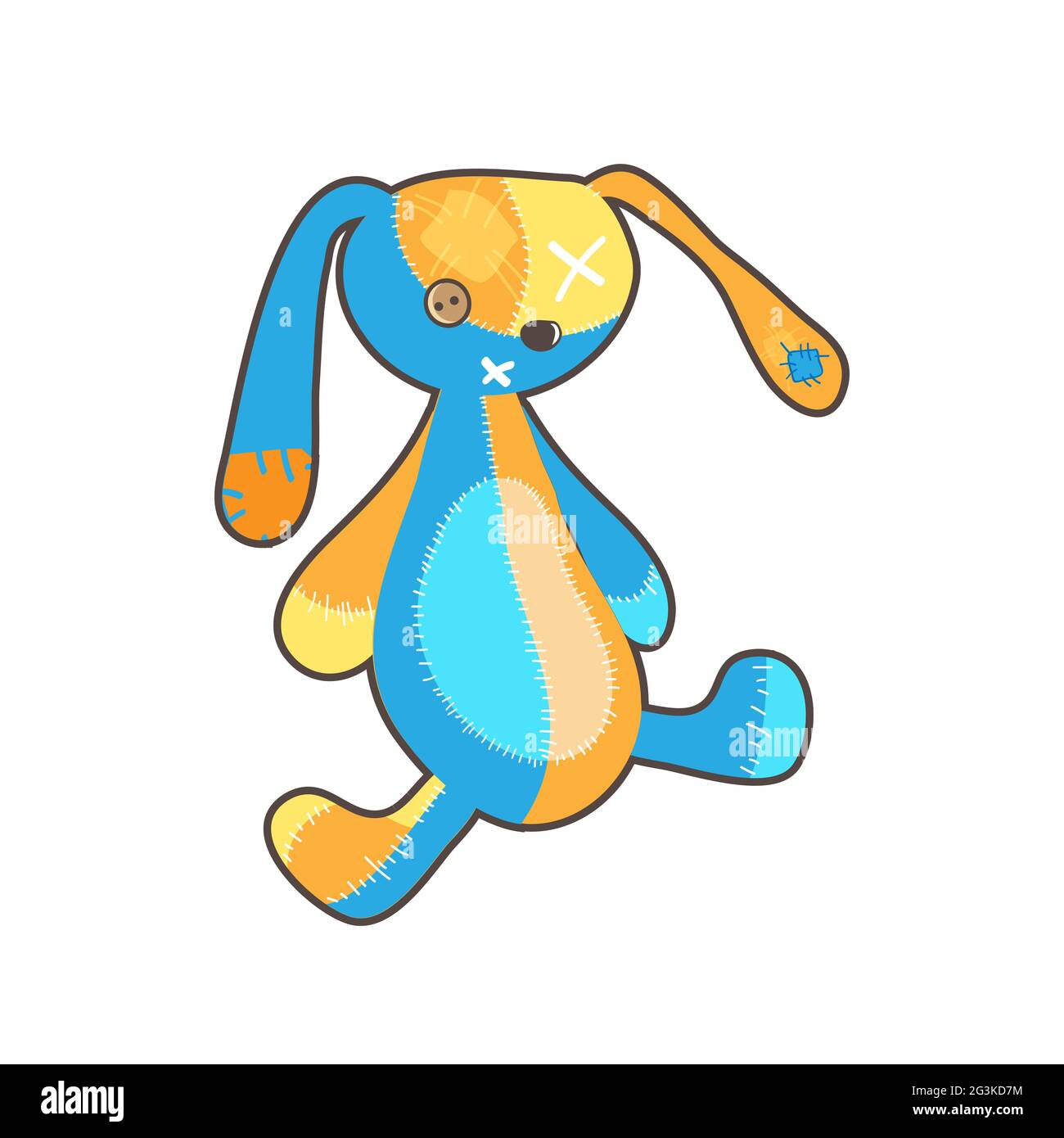 Illustration of flat rabbit toy Stock Photo - Alamy
