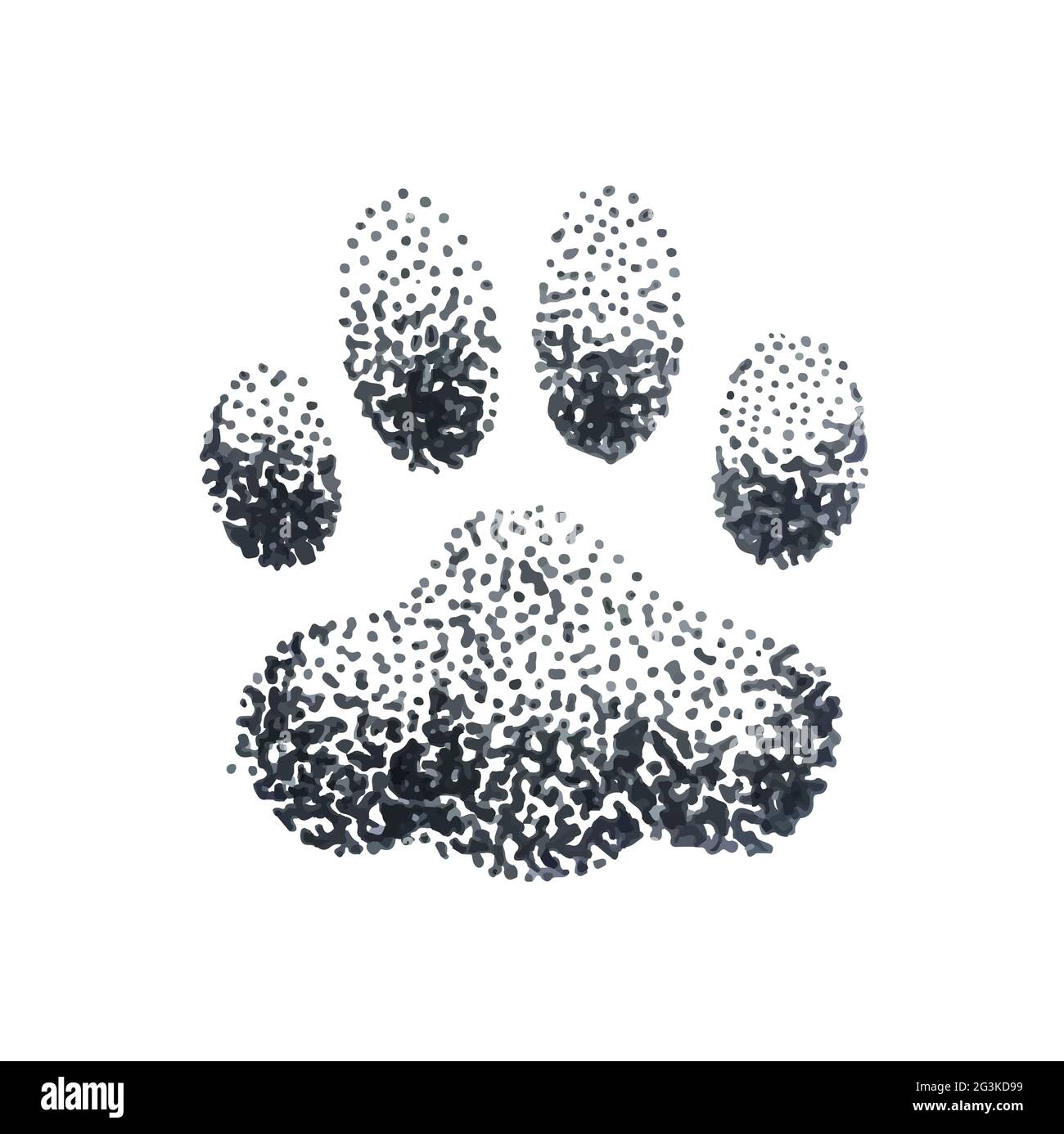 Realistic Dog Paw Print Clip Art