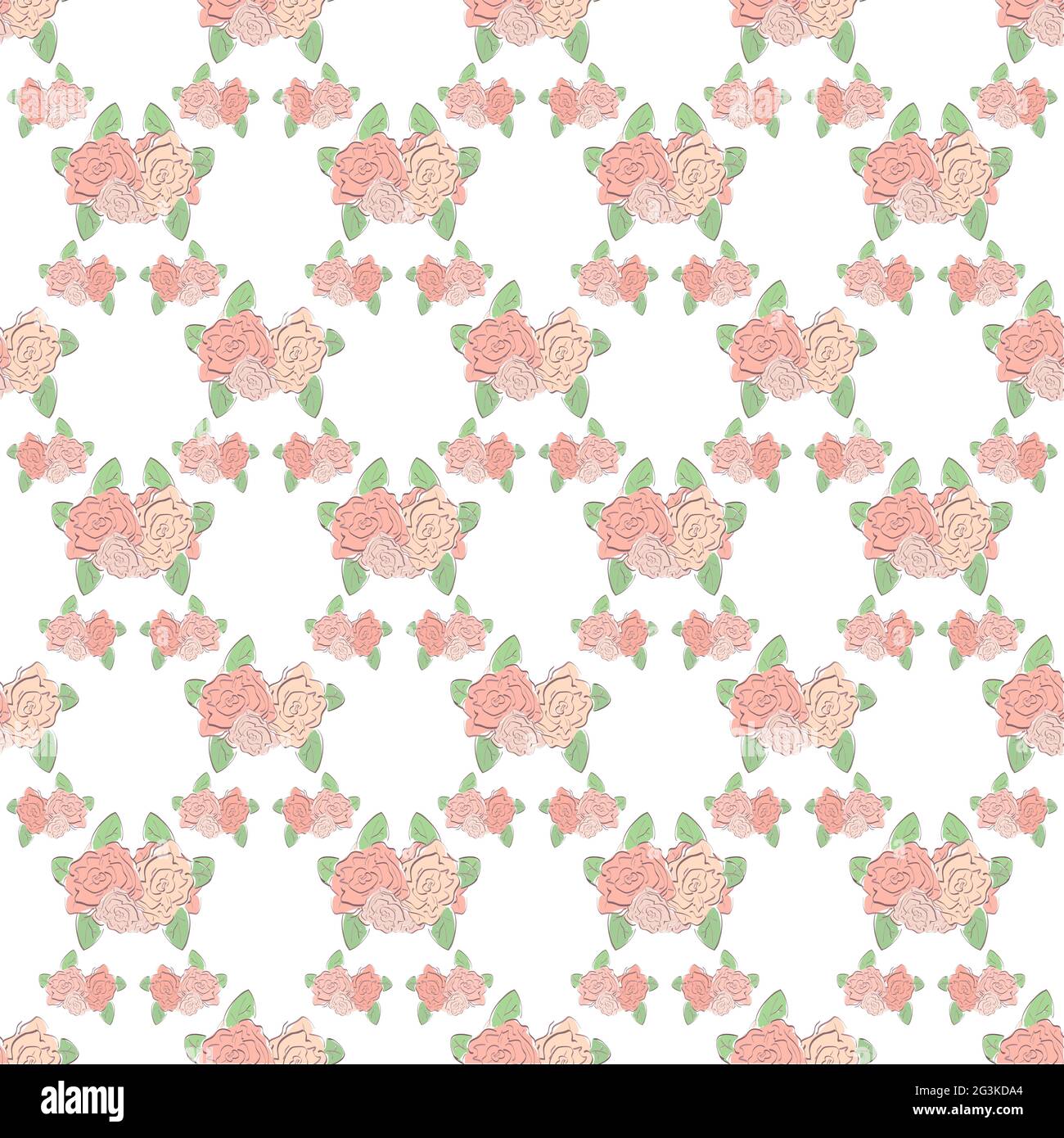Illustration of modern flat design of seamless floral pattern Stock ...