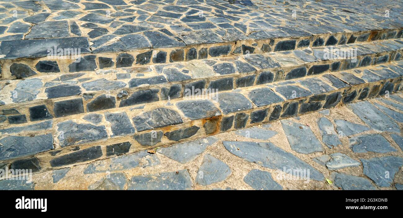 Closeup shot of stairs from natural stones Stock Photo - Alamy