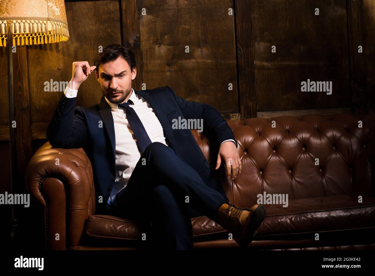 Rich businessman with cigar Stock Photo - Alamy