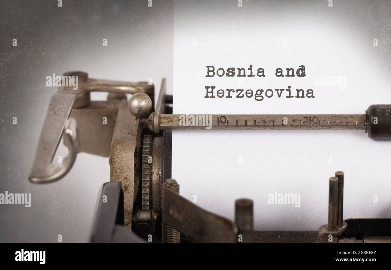 Bosnia herzegovina country lettering word hi-res stock photography and ...