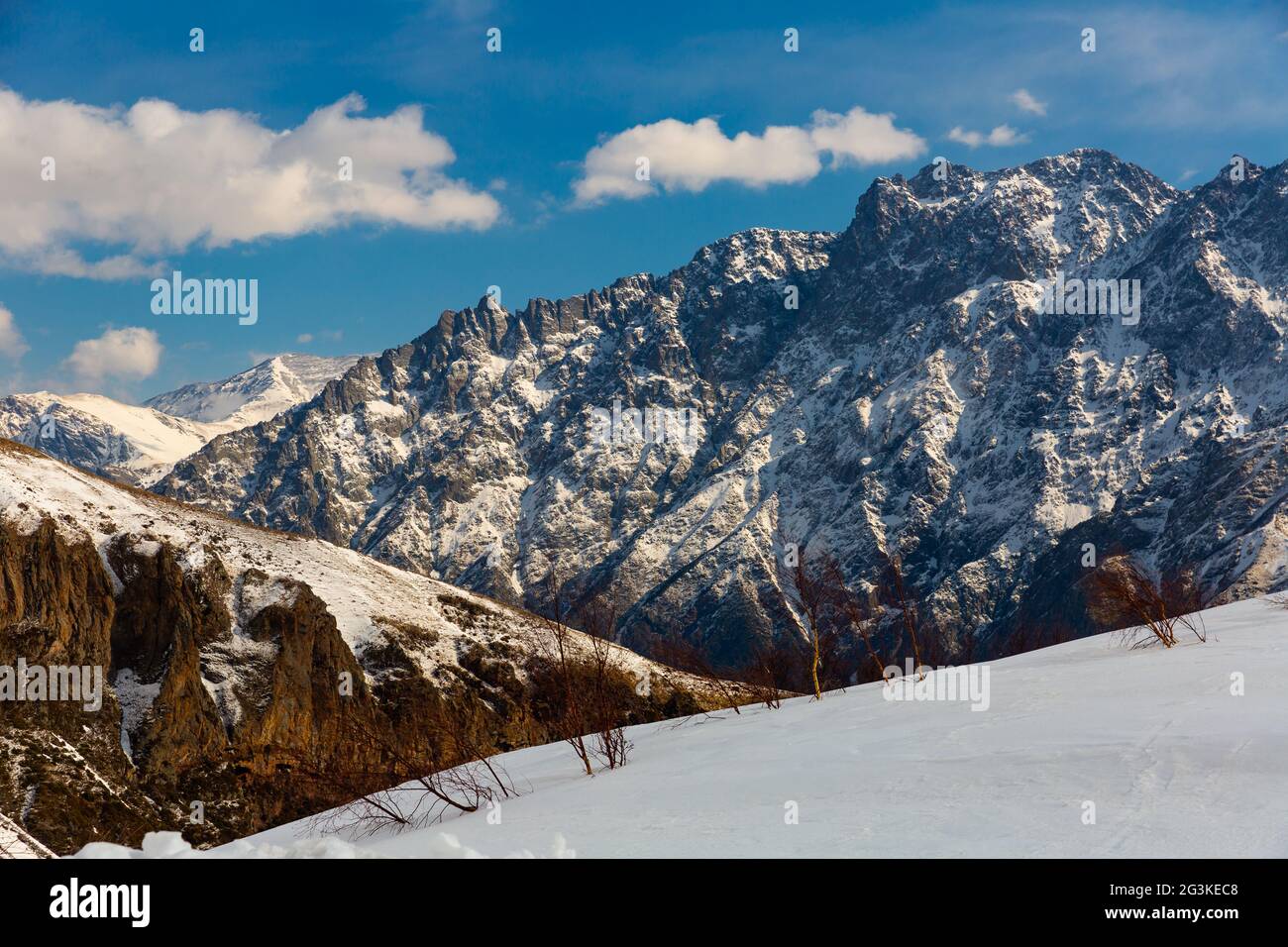 View of Greater Caucasus mountains in Georgia Stock Photo - Alamy