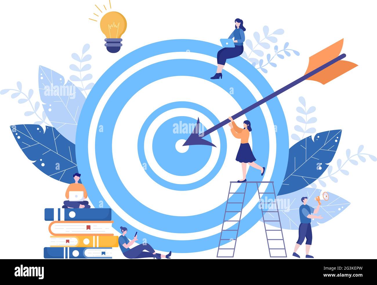 Business Vision And Target By Holding Binoculars Towards Career Success ...