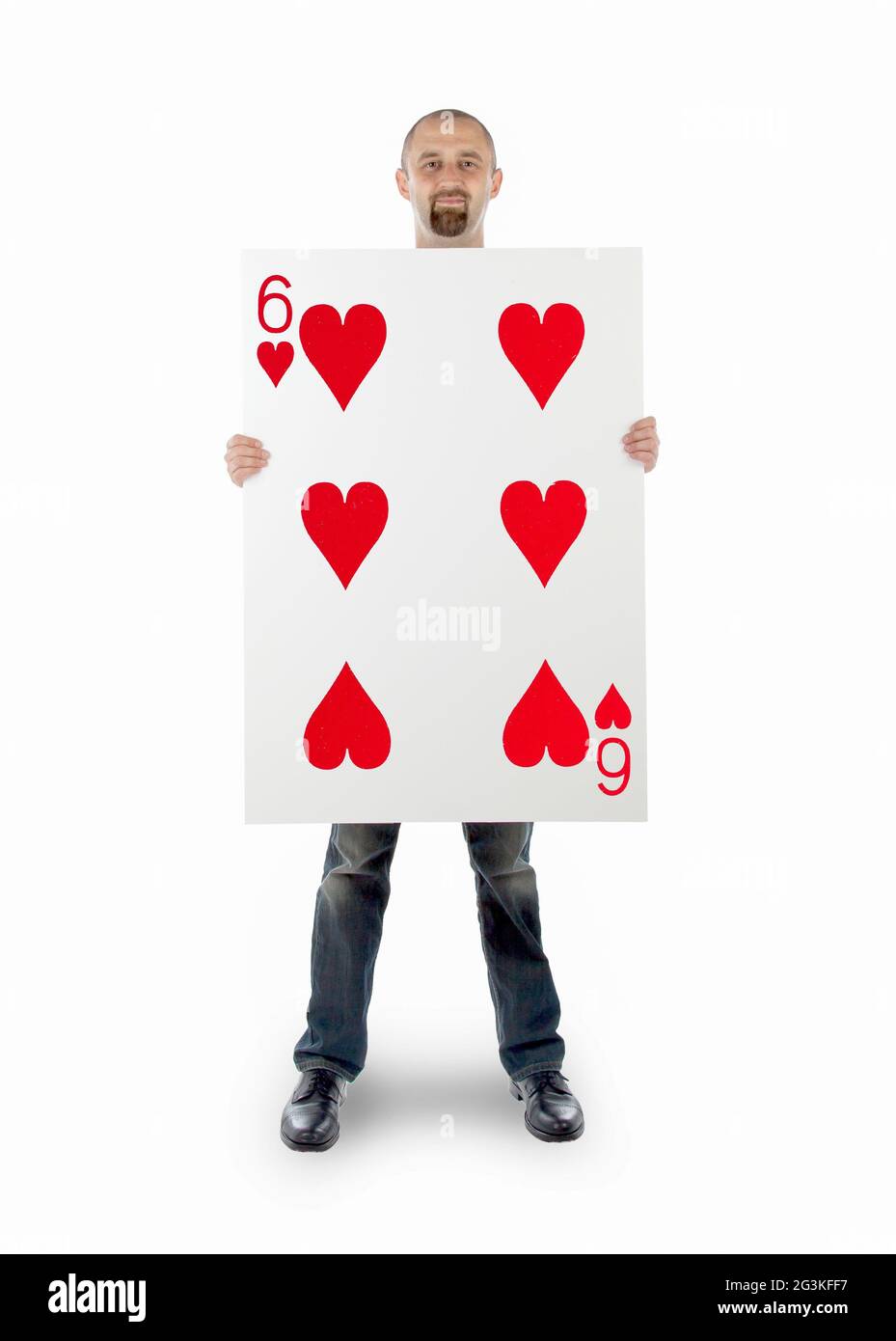 Person holding large card Cut Out Stock Images & Pictures - Alamy
