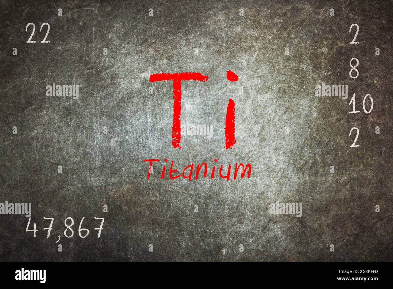 Isolated blackboard with periodic table, Titanium Stock Photo - Alamy
