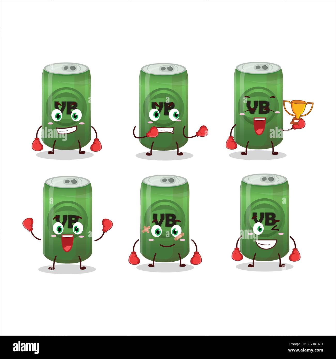 A sporty beer cans boxing athlete cartoon mascot design. Vector ...
