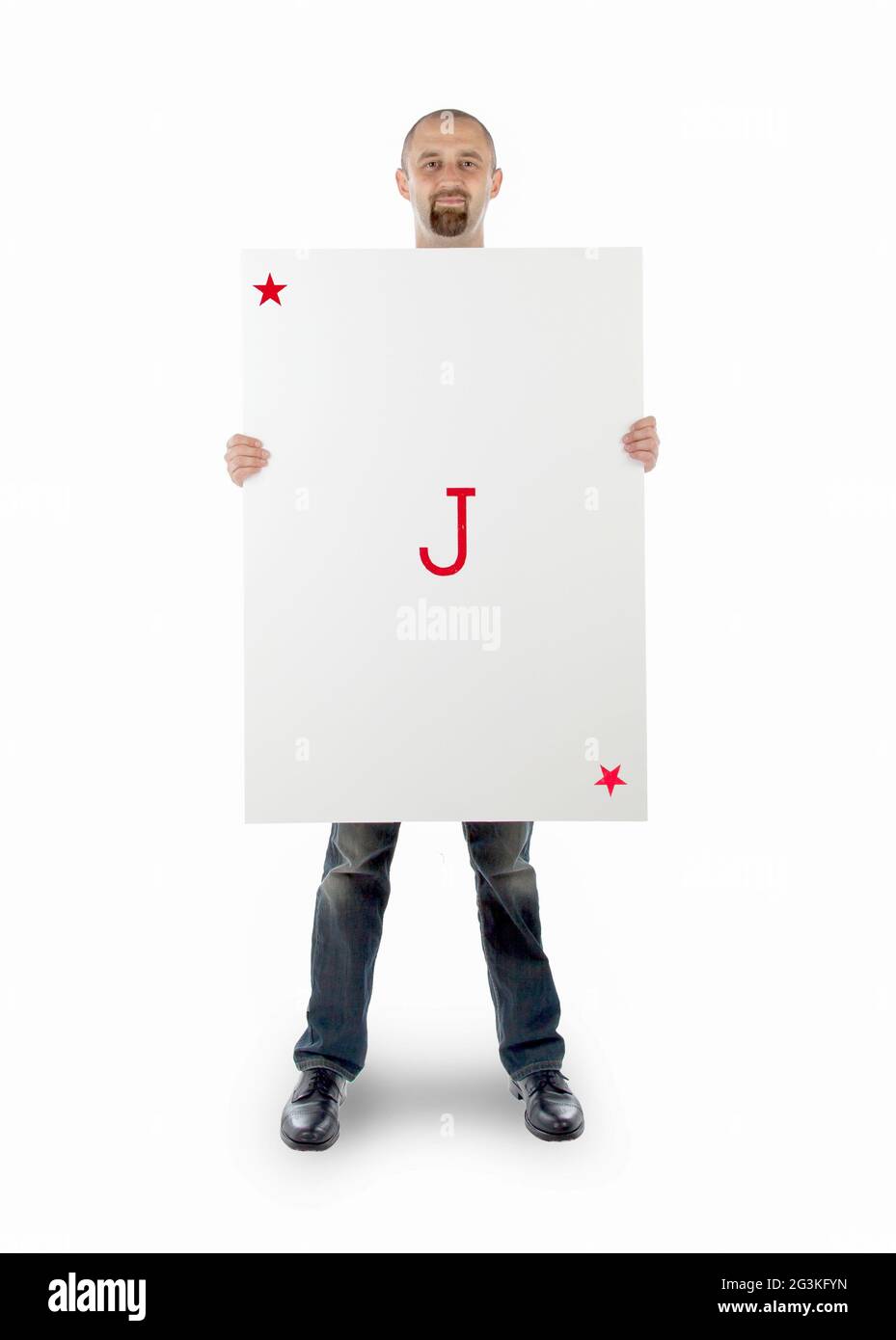 Person holding large card Cut Out Stock Images & Pictures - Alamy