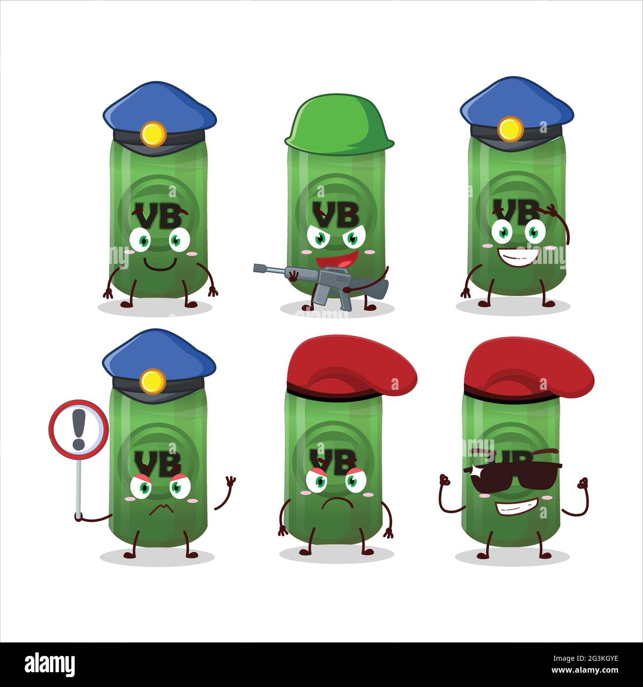 A dedicated Police officer of beer cans mascot design style. Vector ...