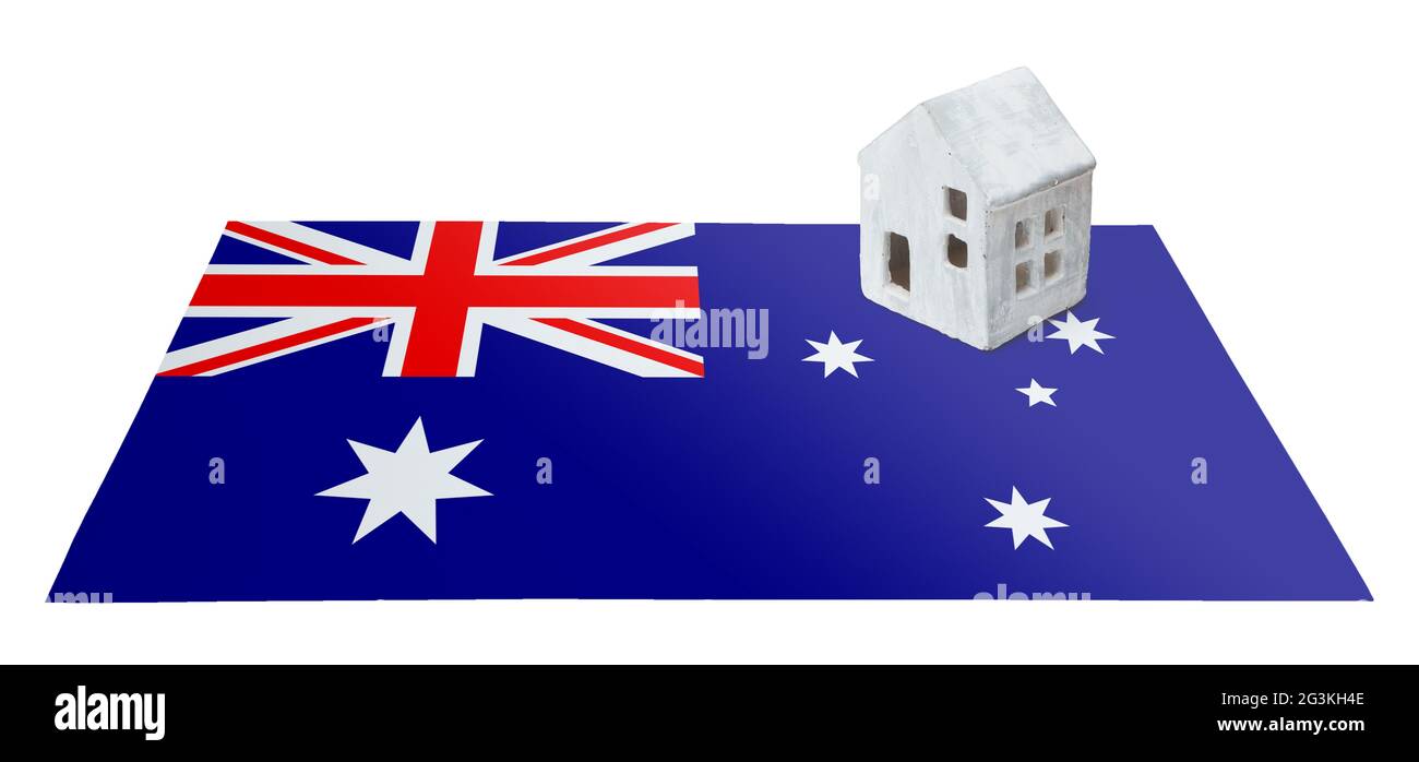 Small house on a flag - Australia Stock Photo - Alamy