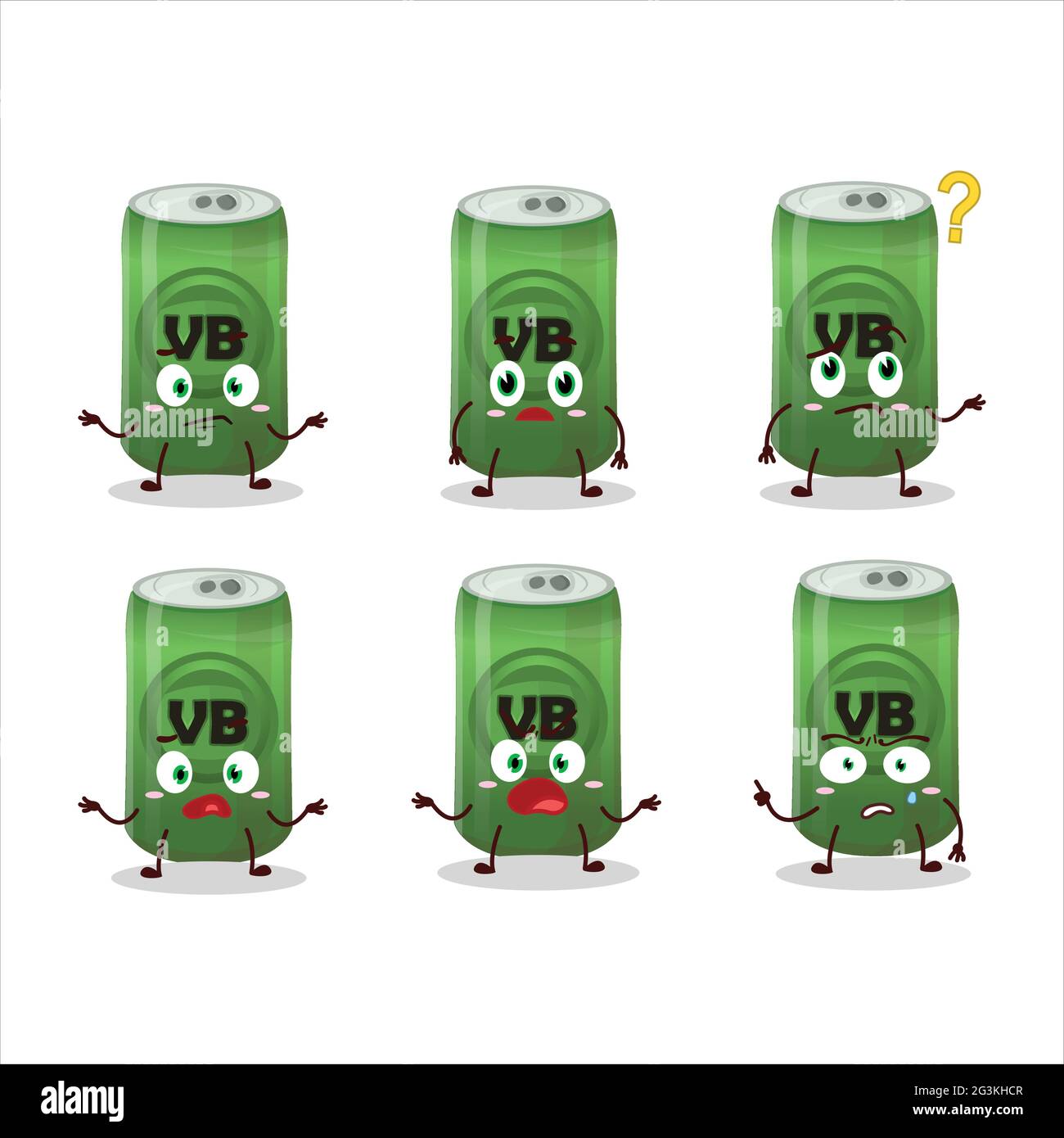 Cartoon character of beer cans with what expression. Vector ...