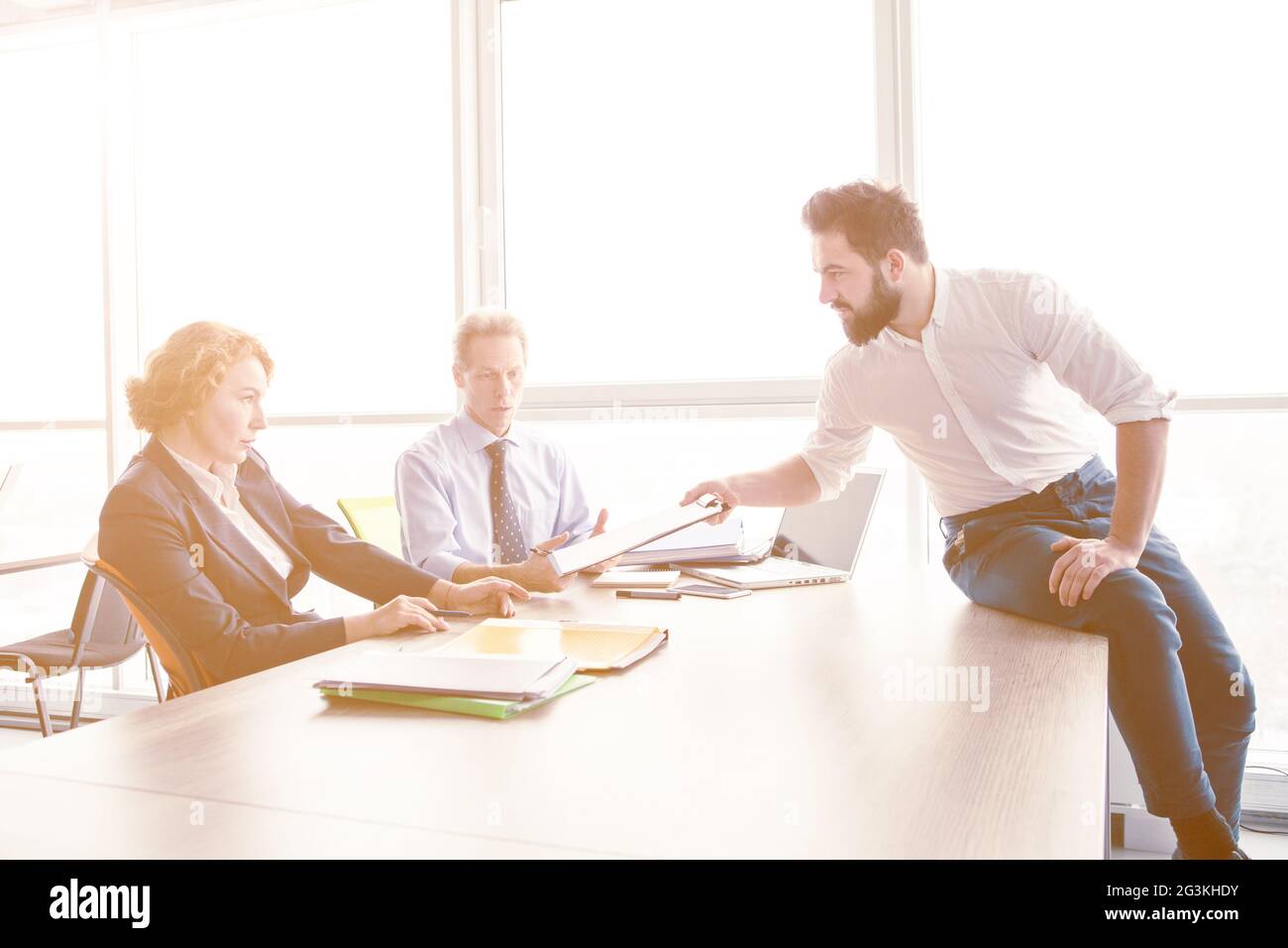 Job interview in office Stock Photo - Alamy