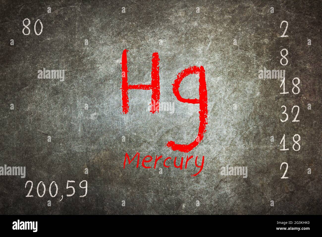 Isolated blackboard with periodic table, Mercury Stock Photo - Alamy