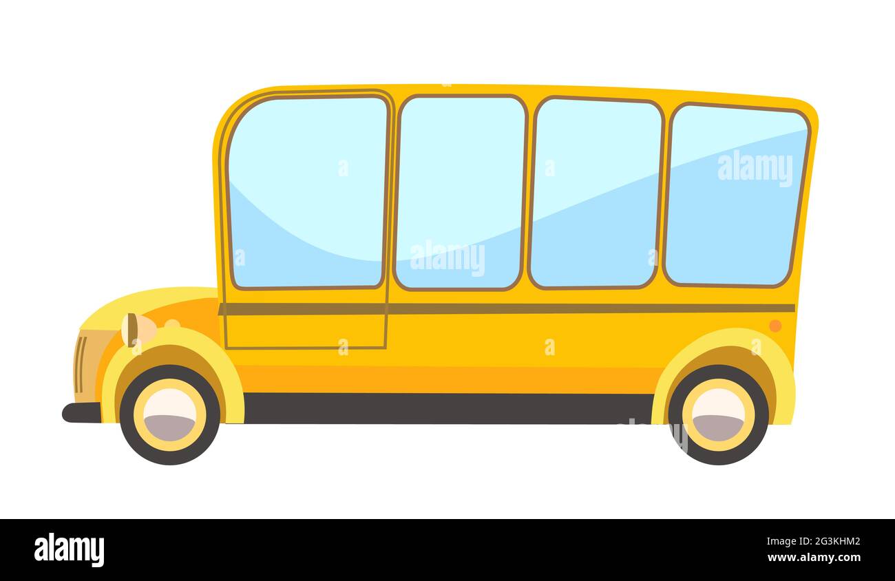 Cartoon School Bus Side View