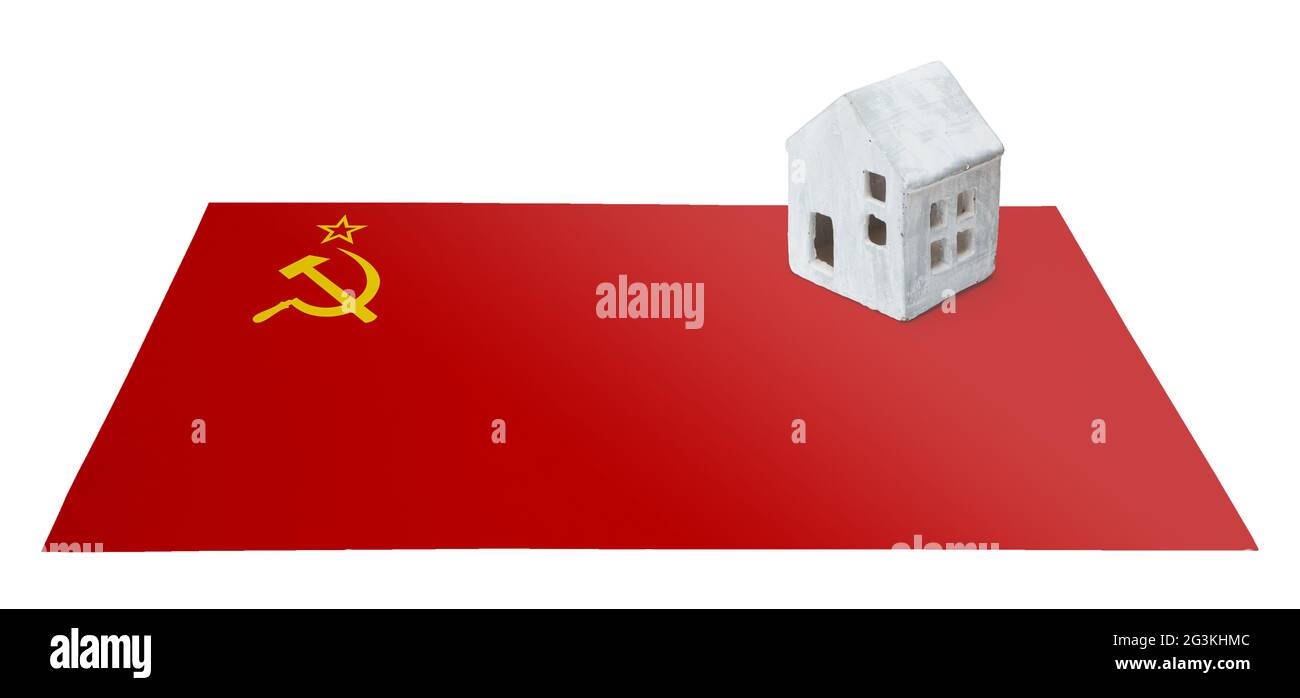 Small house on a flag - USSR Stock Photo - Alamy