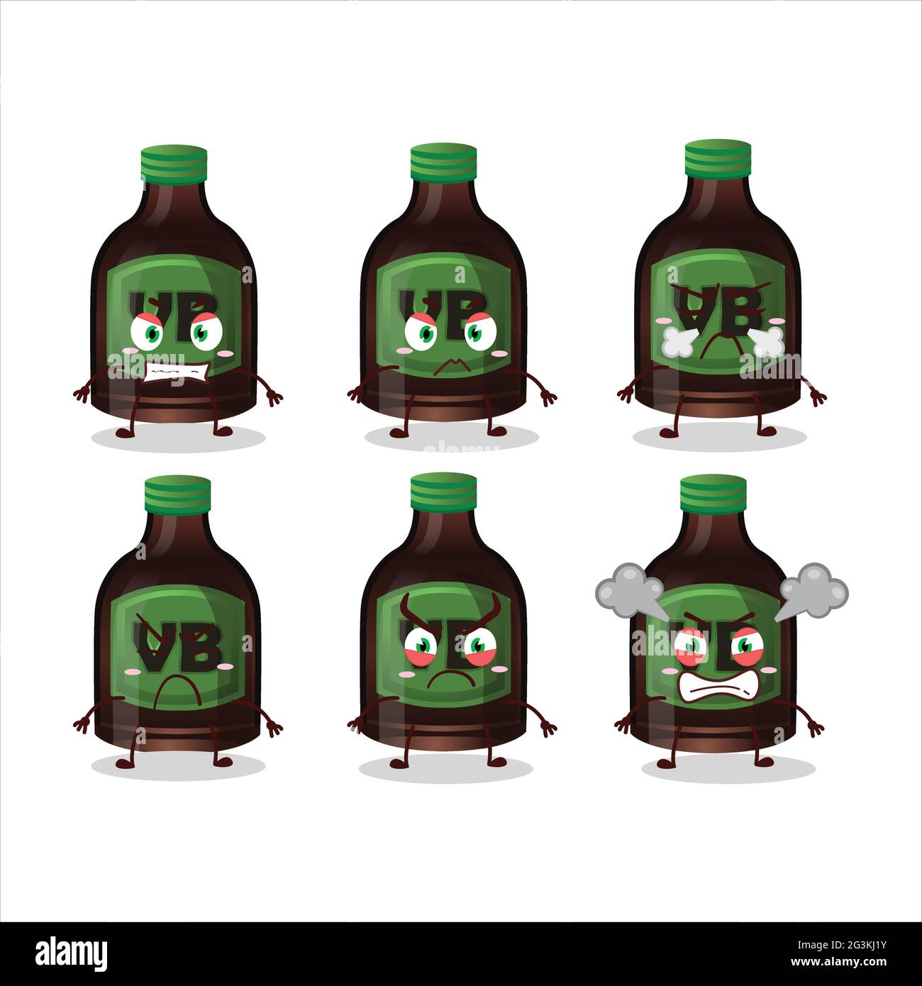 New beer bottle cartoon character with various angry expressions ...