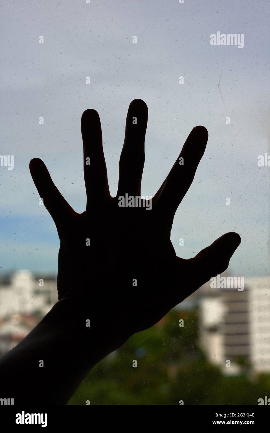 Mans hand silhouette hi-res stock photography and images - Alamy