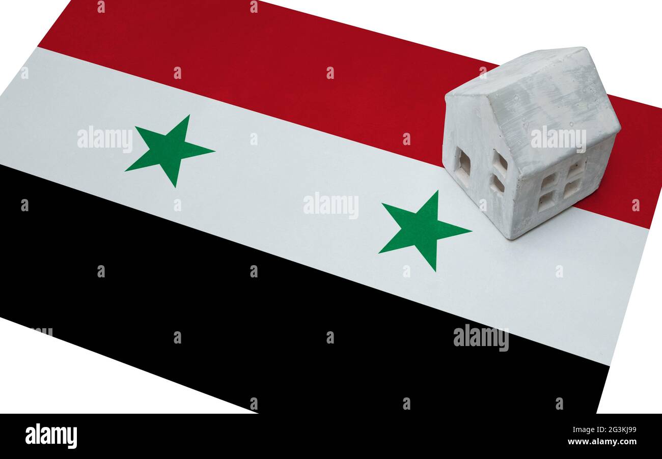 Small house on a flag - Syria Stock Photo - Alamy