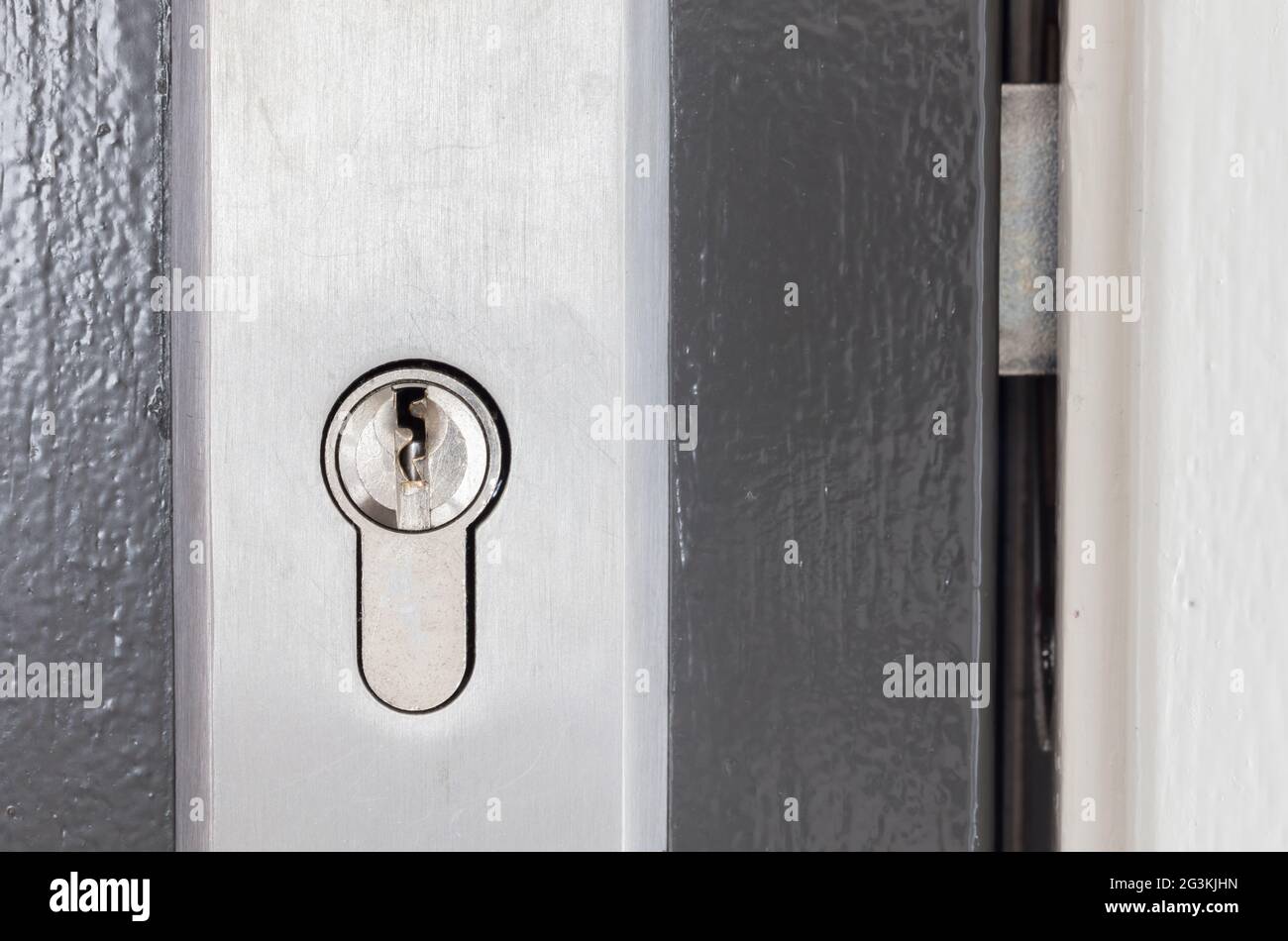 Cylinder lock closeup Stock Photo - Alamy