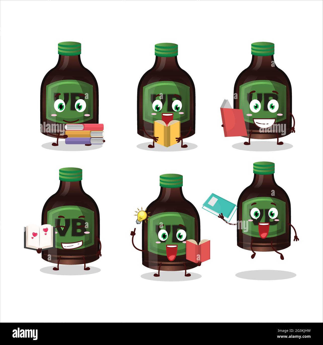 A picture of new beer bottle cartoon character concept reading an ...