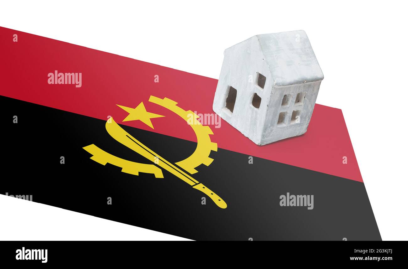Small house on a flag - Angola Stock Photo - Alamy