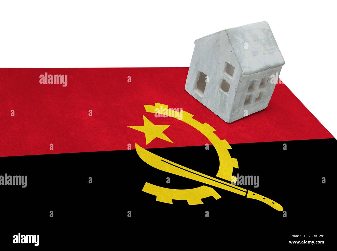Small house on a flag - Angola Stock Photo - Alamy