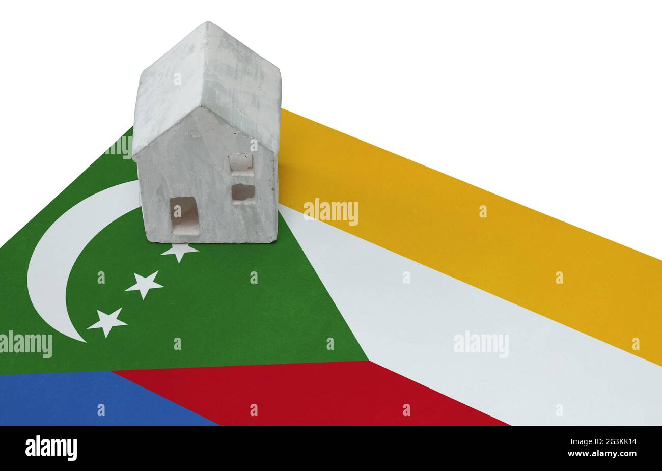 Small house on a flag - Comoros Stock Photo - Alamy