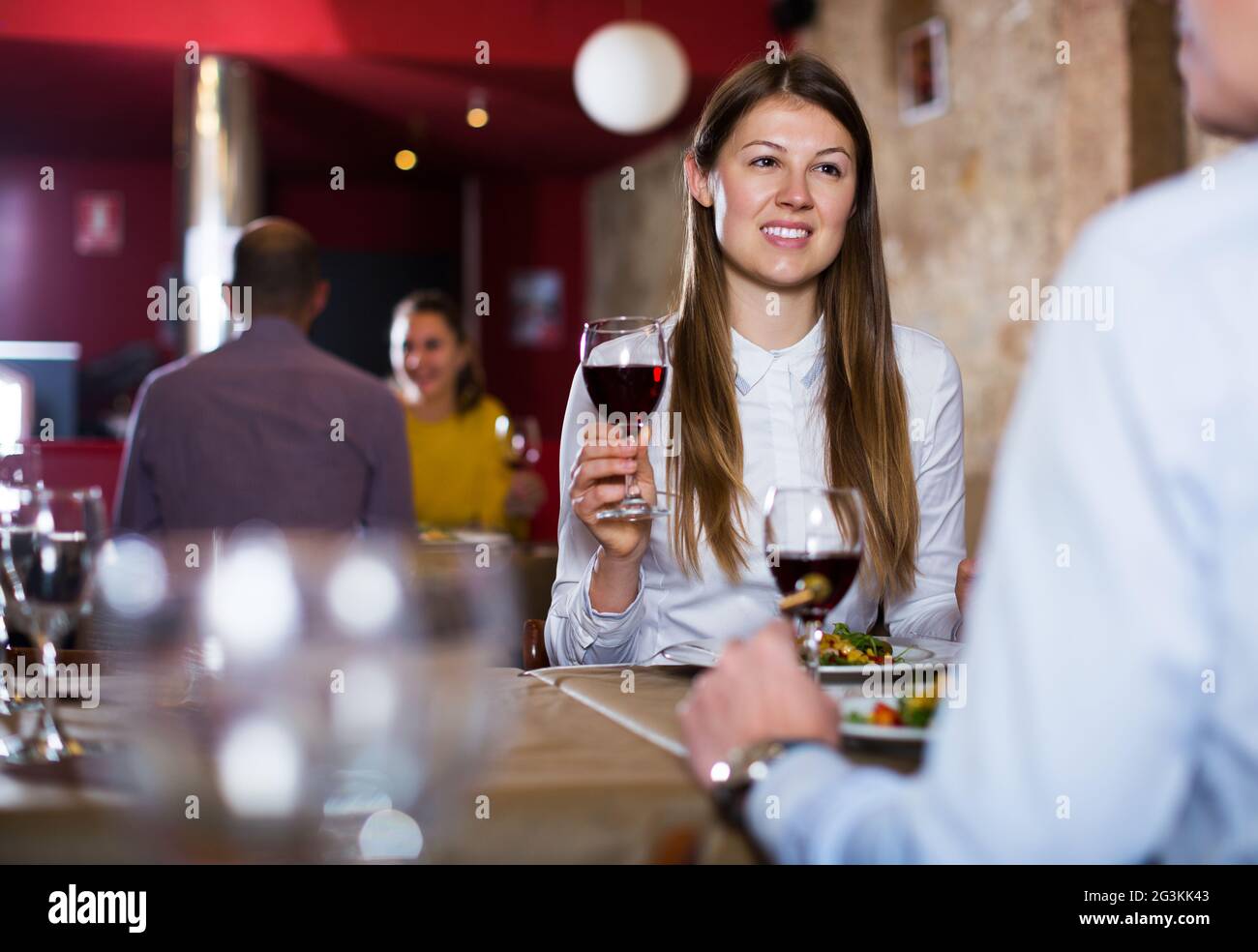 colleague on friendly meeting over dinner Stock Photo - Alamy