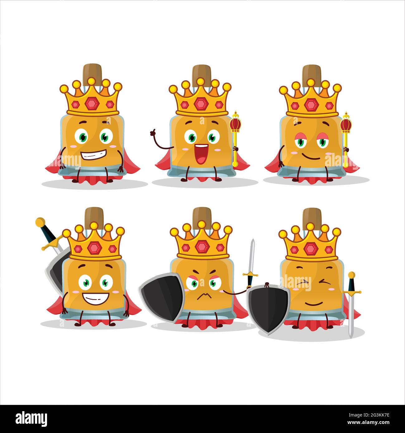 A Charismatic King vodka bottle cartoon character wearing a gold crown ...