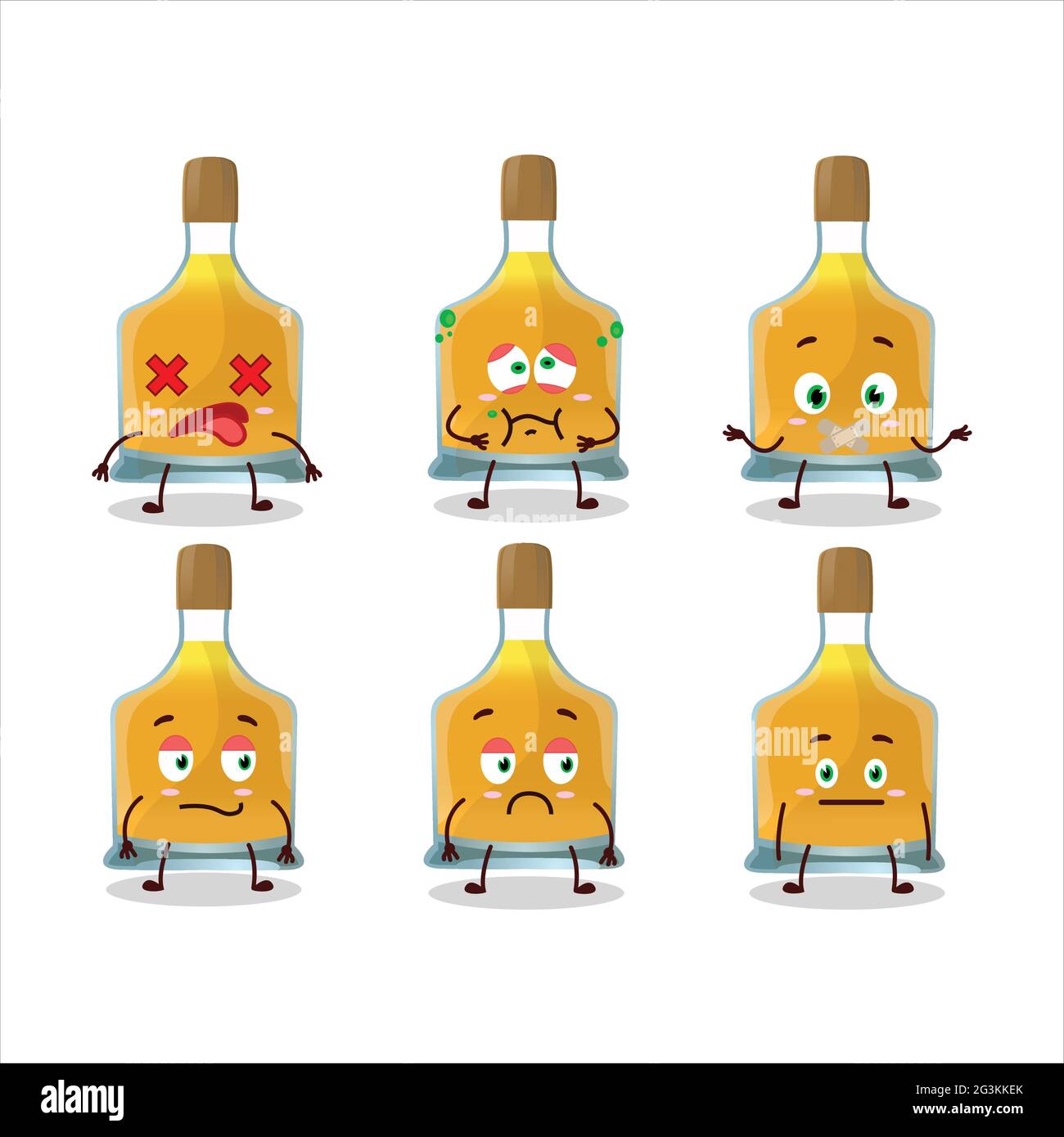 Vodka bottle cartoon character with nope expression. Vector ...