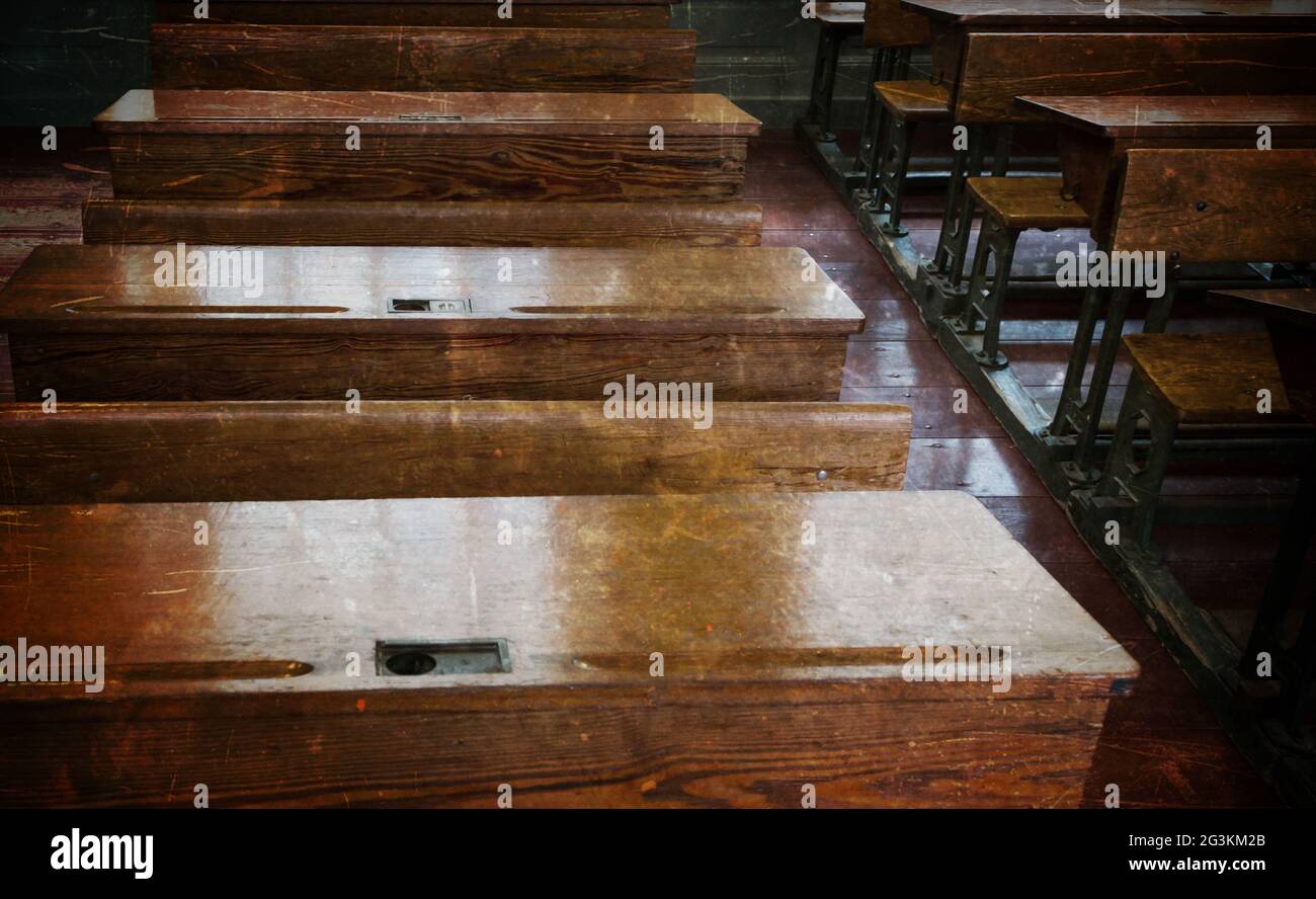 Old classroom interior Stock Photo - Alamy