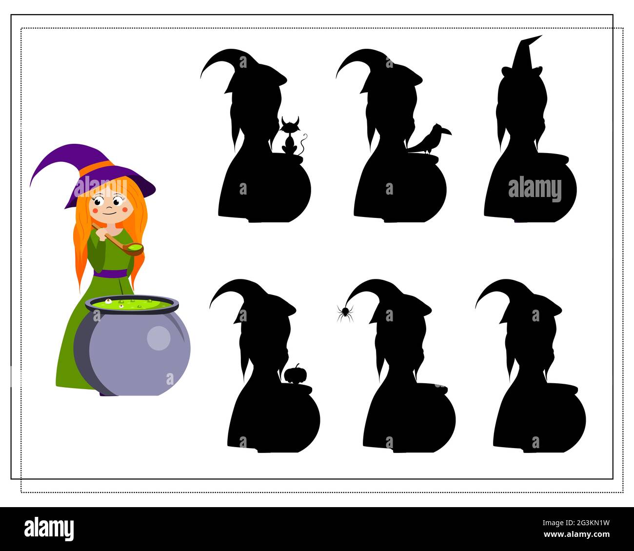 game for kids find the right shadow witch in the cauldron brews a ...