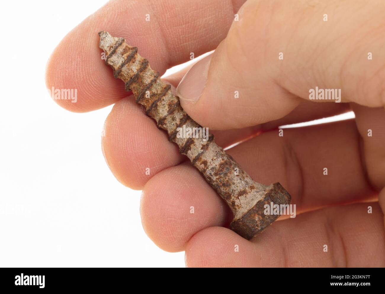 Rusted old screw isolated Stock Photo - Alamy