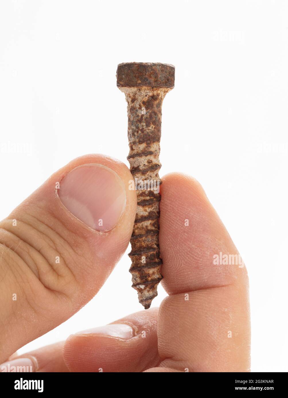 Rusted old screw isolated Stock Photo - Alamy