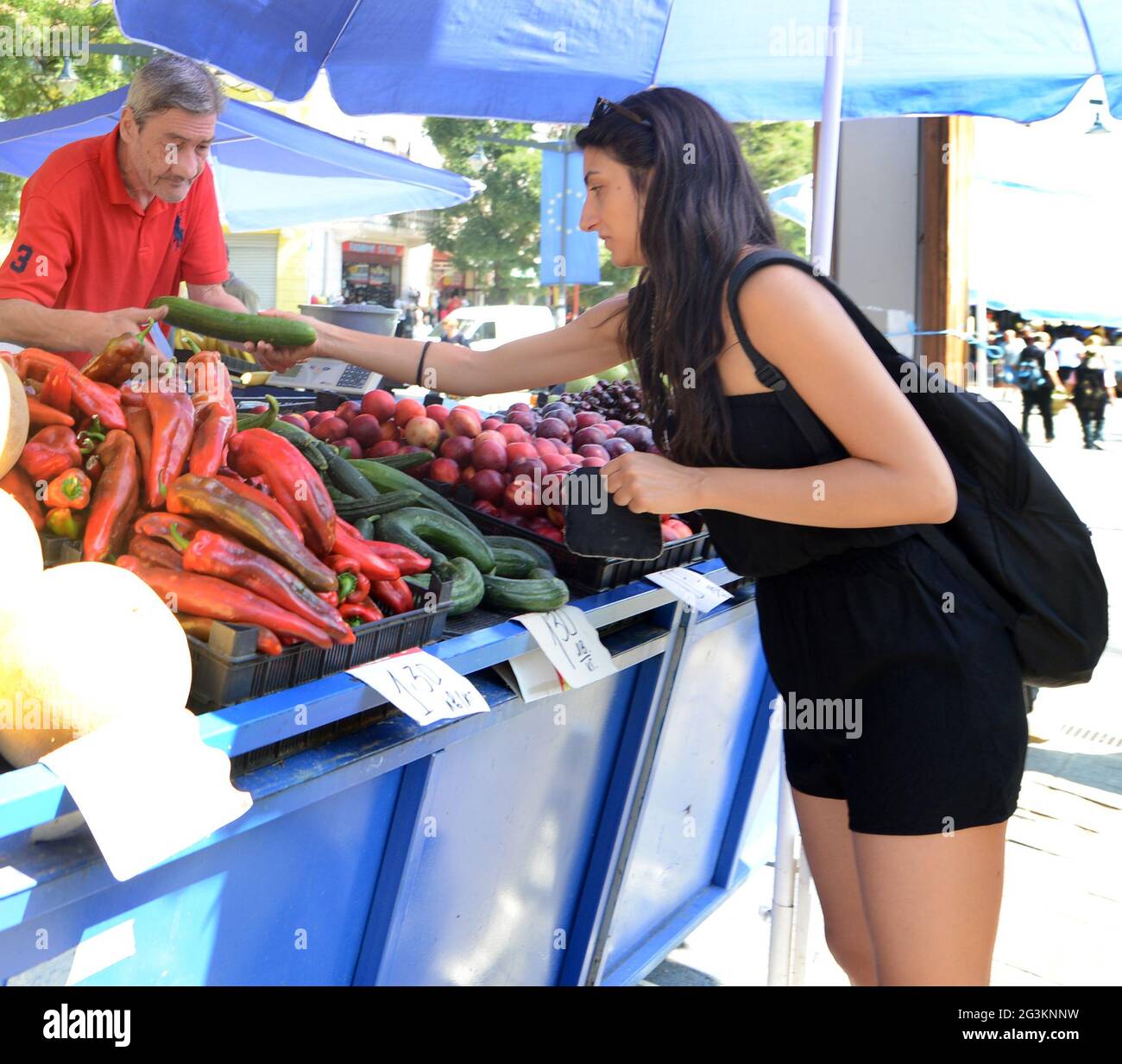 Bulgarian peppers sold at the Zhenski Pazar ( Ladies' Market ) is one ...
