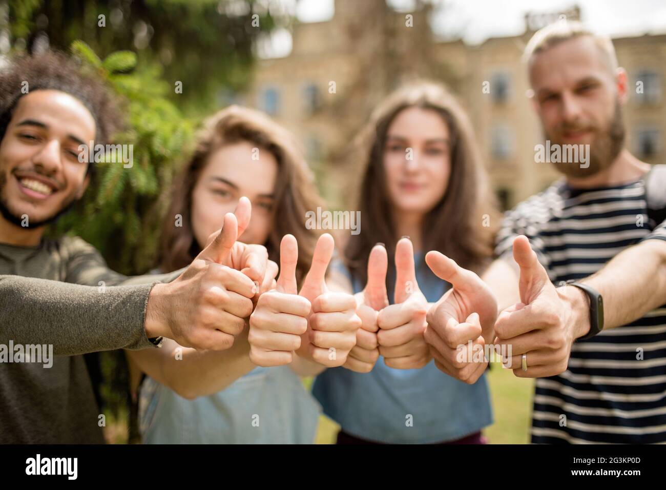 Group people showing thumbs up hi-res stock photography and images - Alamy