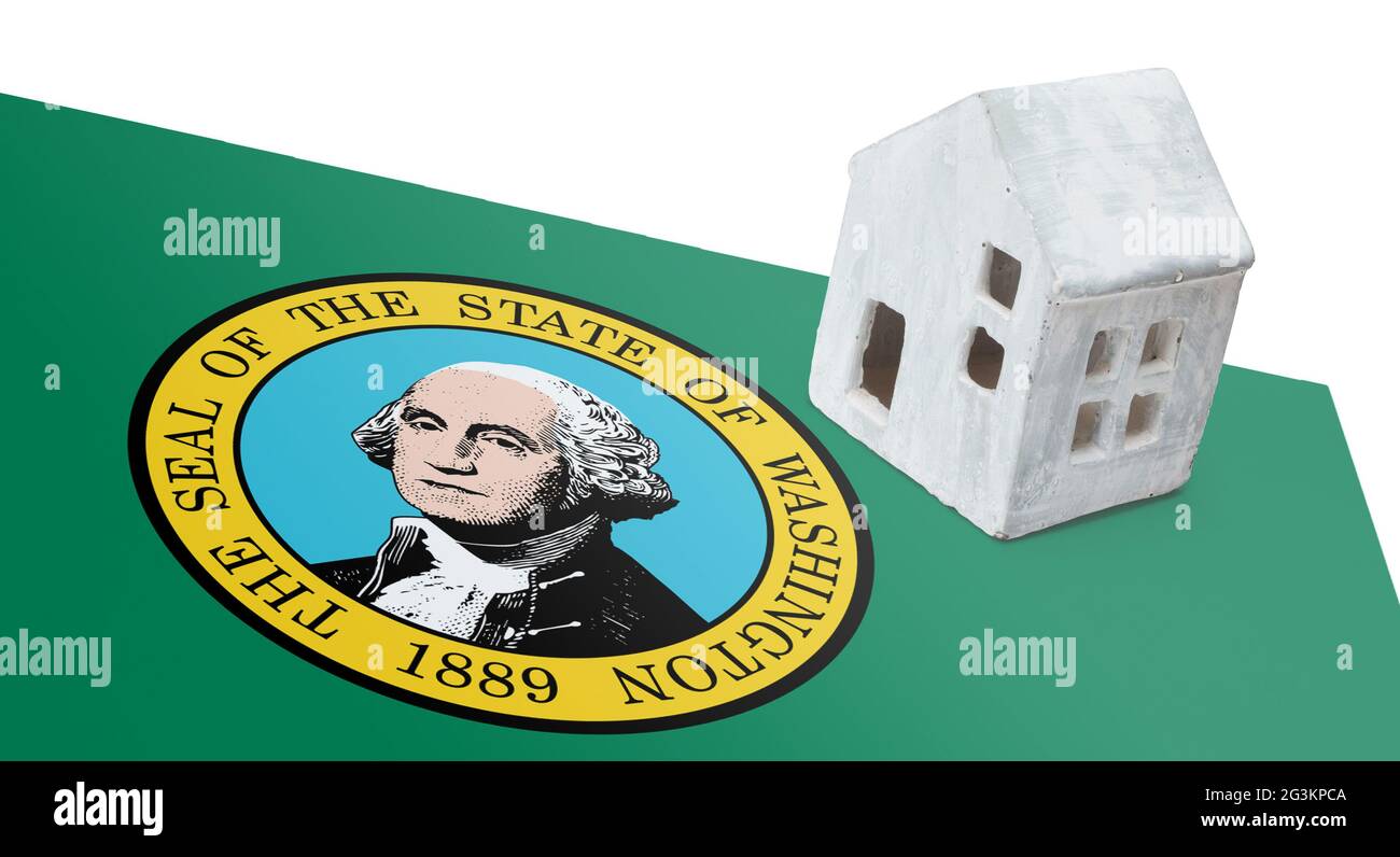 Small house on a flag - Washington Stock Photo - Alamy