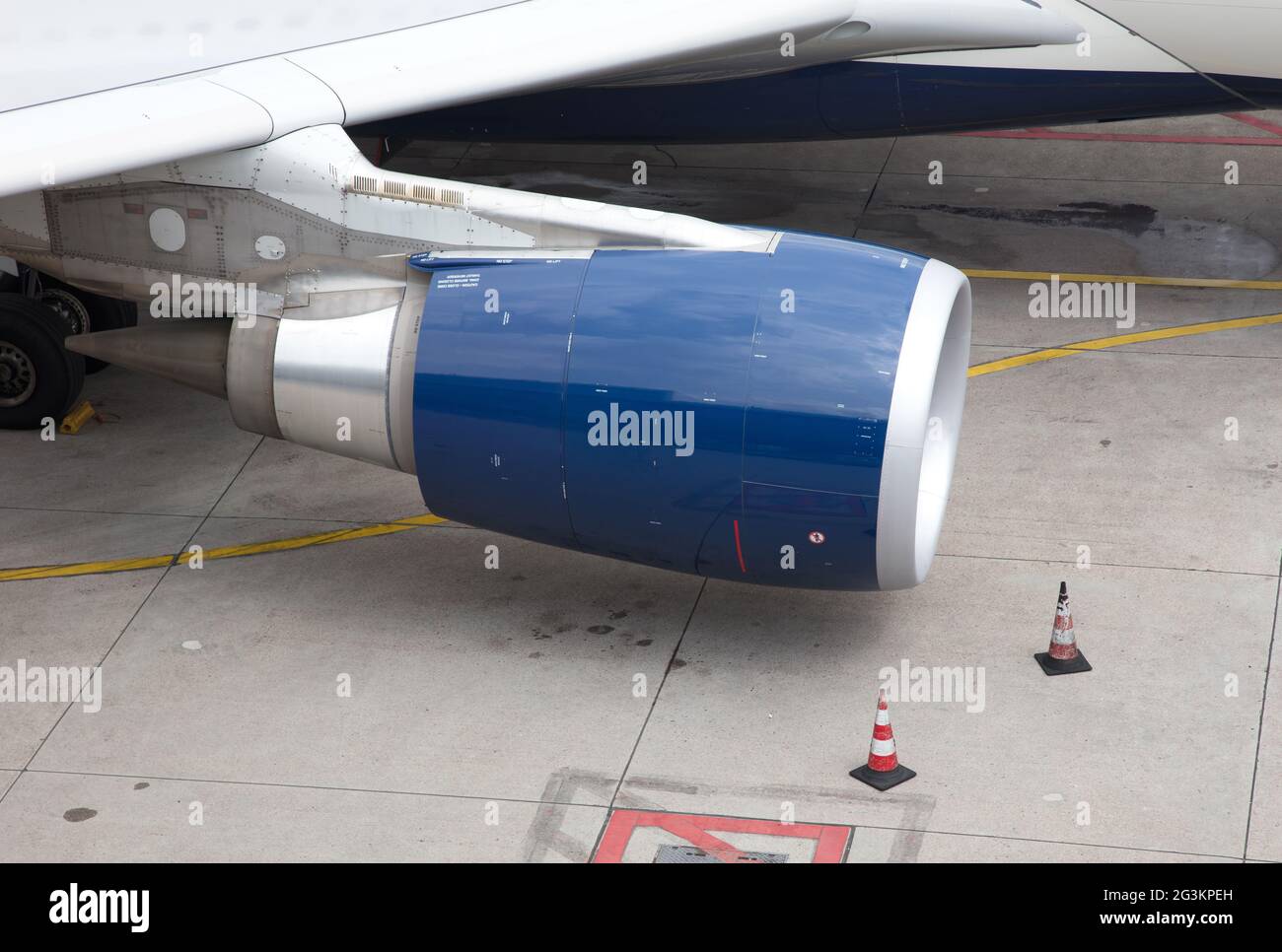 Blue jet engine Stock Photo - Alamy