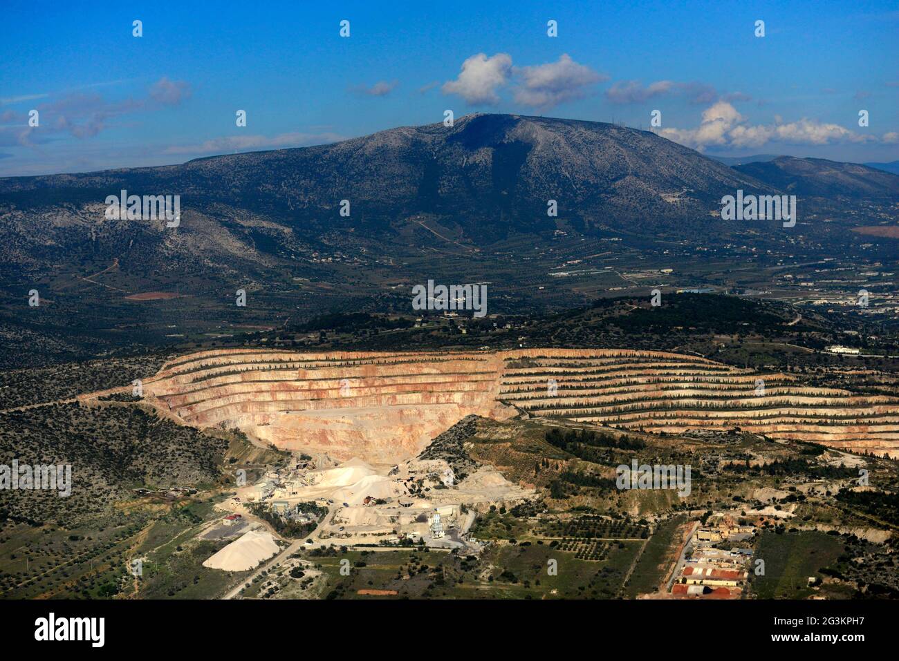 Aerial view of a large quarry near Athens international airport Stock ...