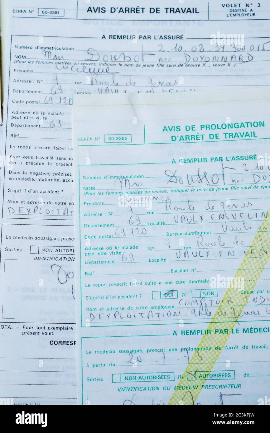 Old document, France Stock Photo - Alamy