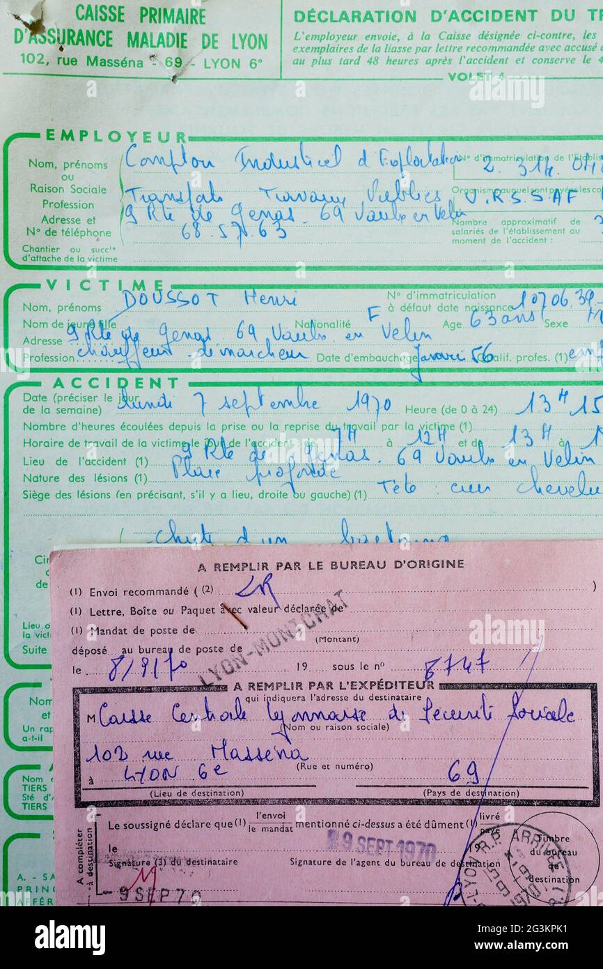 Old document, France Stock Photo - Alamy